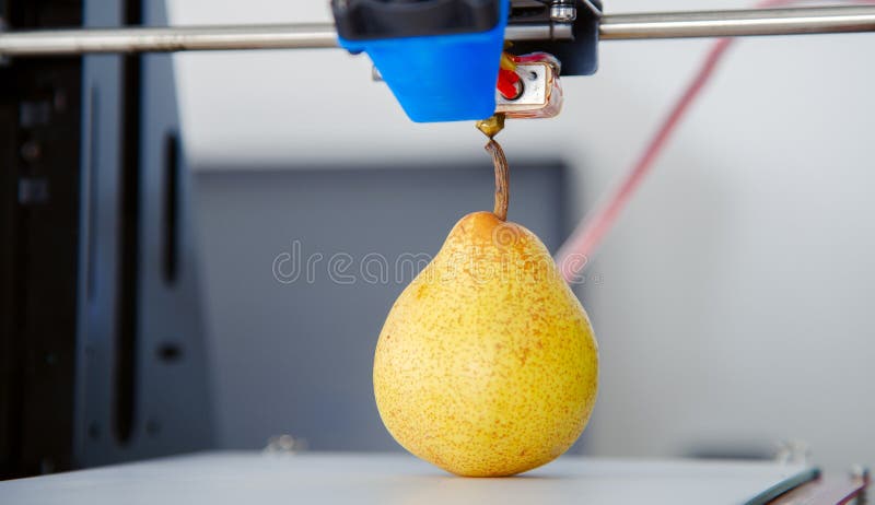One Ripe Juicy Pear.3d Printer Working of the Device during the ...