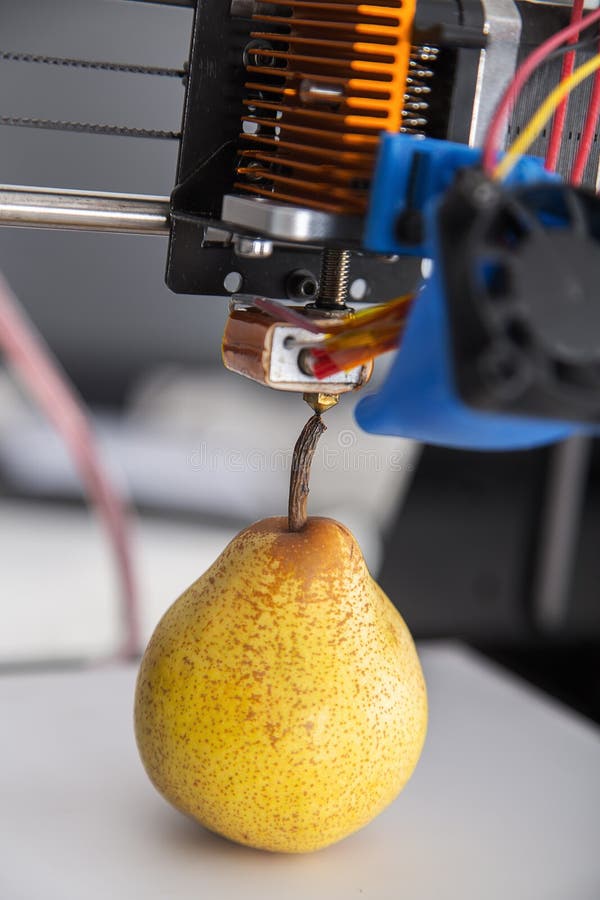 One Ripe Juicy Pear.3d Printer Working of the Device during the ...