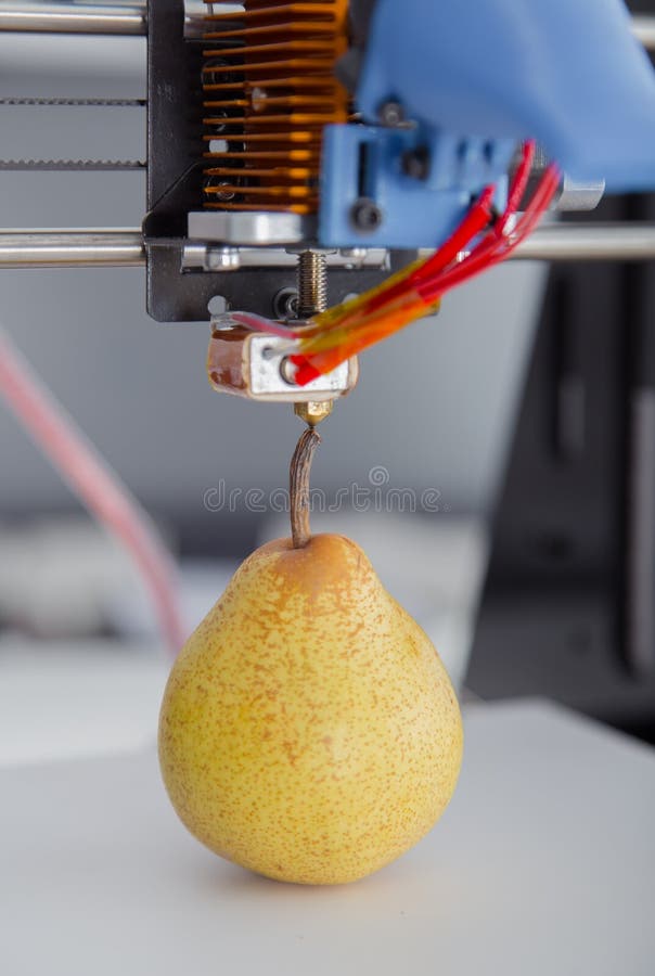 One Ripe Juicy Pear.3d Printer Working of the Device during the ...