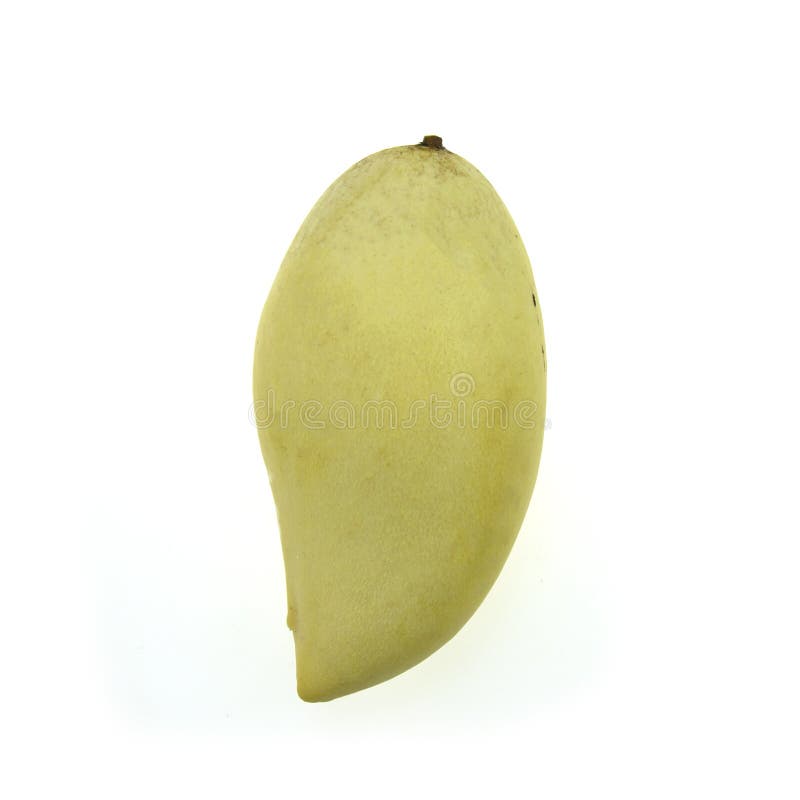 One Ripe Mango Isolated on White Background Stock Photo - Image of ...