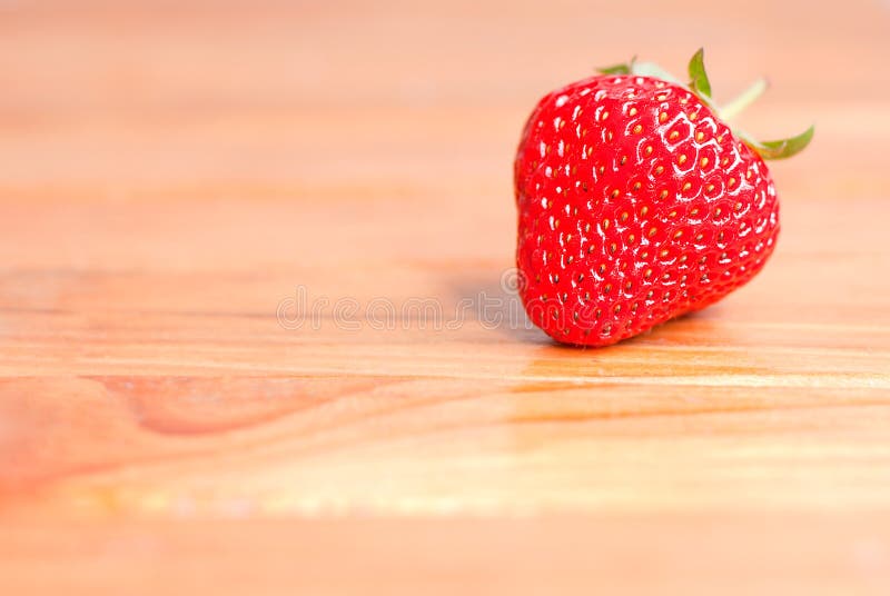 One of Ripe Strawberries on Table, Side View Stock Photo - Image of ...
