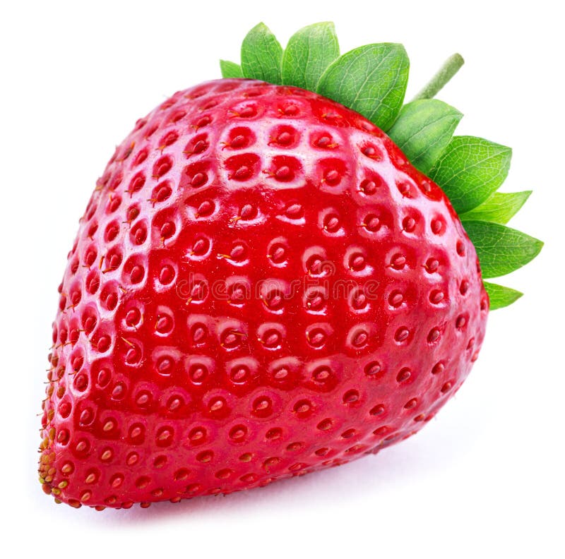 One Strawberry Isolated on a White Background Stock Image - Image of ...