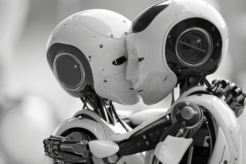 One robot hugs another stock illustration. Illustration of concept ...