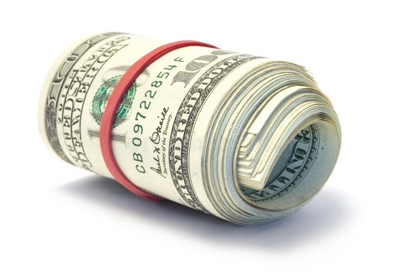 One roll from dollars stock image. Image of isolated - 13897799