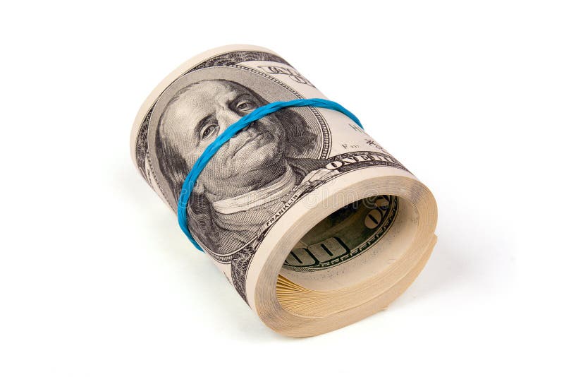 One roll from dollars stock photo. Image of isolated - 19167656