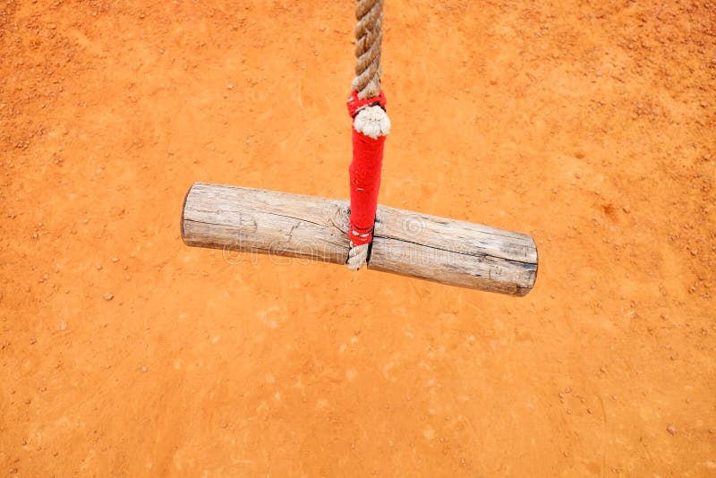 One rope swing stock image. Image of soil, play, childhood - 123627085