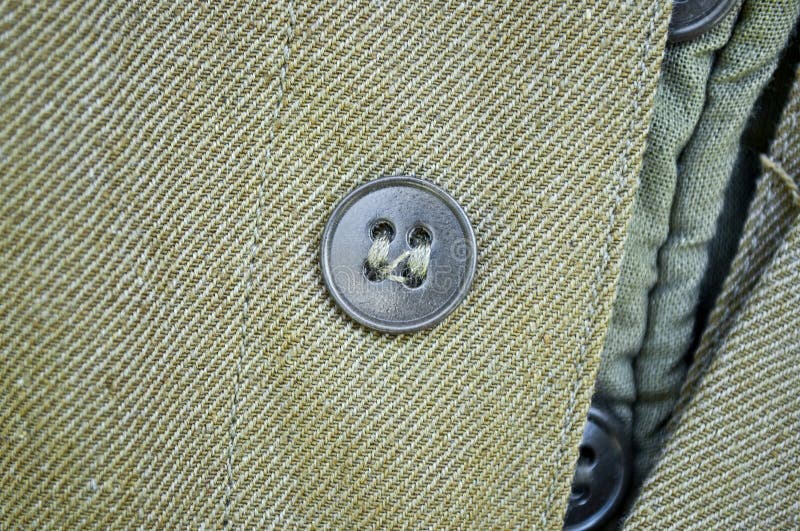 One Round Buttons on Clothing Stock Photo - Image of cloth, material ...