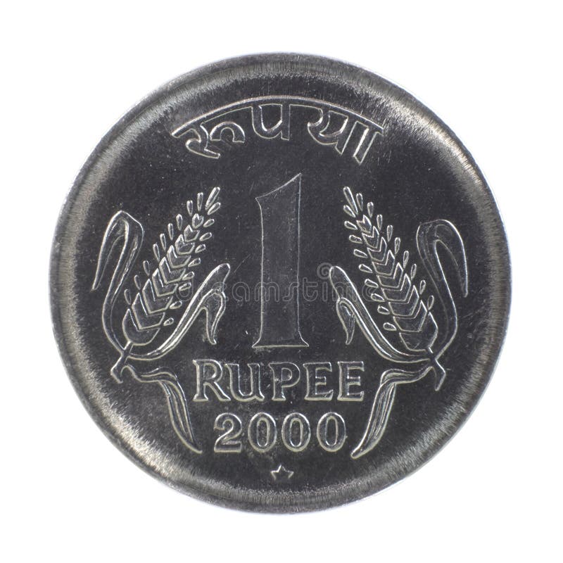 One rupee coin stock image. Image of 2000, asia, number - 30801135
