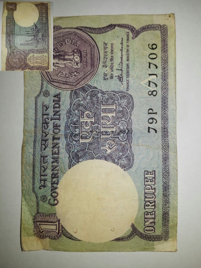 One rupee Note stock photo. Image of rupee, note, indias - 96089148