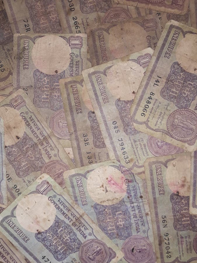 One Rupee notes stock image. Image of rupee, notes - 138451259