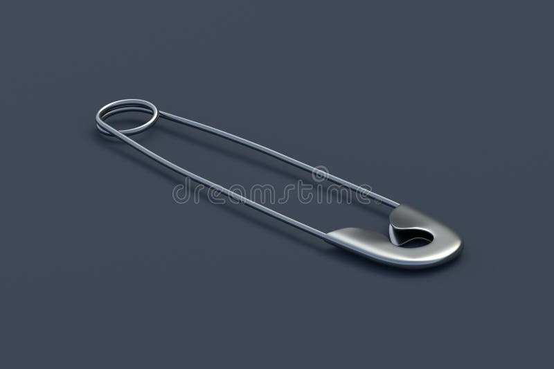 One Safety Pin on Gray Background. Tool for Sewing Stock Illustration ...