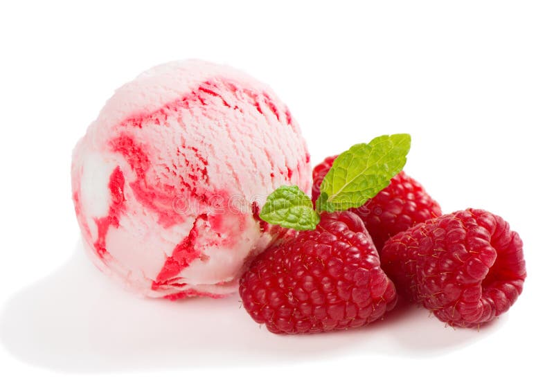 Vanilla Raspberry Ripple Ice Cream. Stock Image - Image of food, white ...