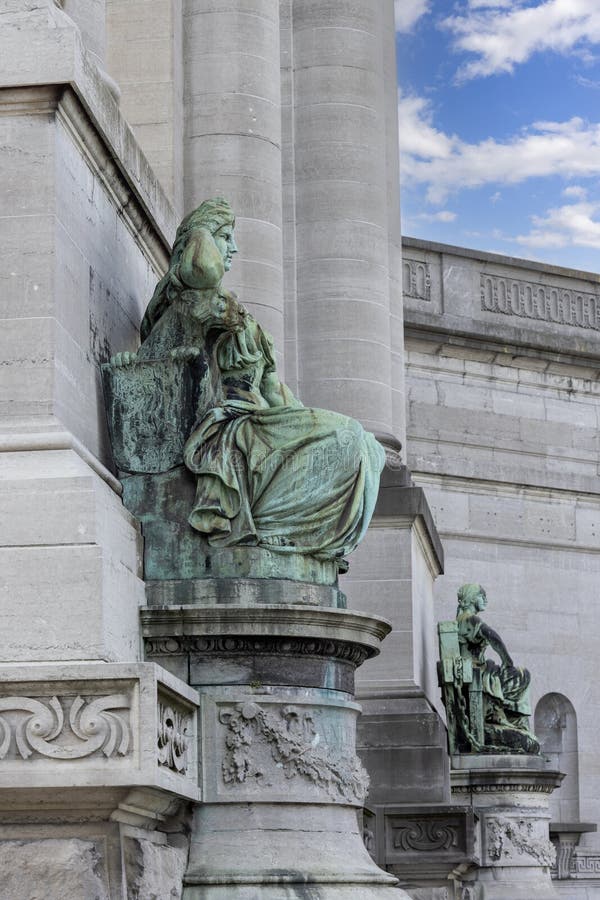 One of the Sculptures on the Base of Triumphal Arch Cinquantenaire Arch ...