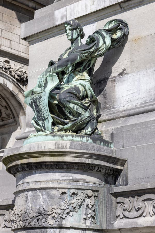 One of the Sculptures on the Base of Triumphal Arch Cinquantenaire Arch ...
