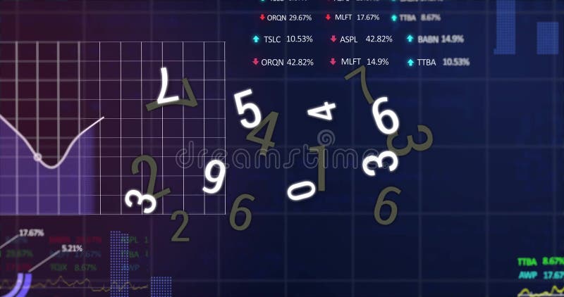 At One-second Digits Popping into View Forming Cluster, Charts and ...