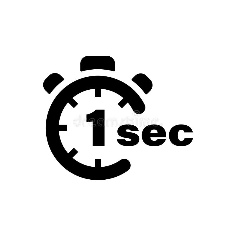Ten Second Vector Icon. Time Left Symbol Isolated. Stopwatch Black Sign ...
