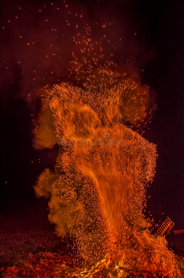 One of a Series of Very Vivid Bonfire Flames Stock Illustration ...