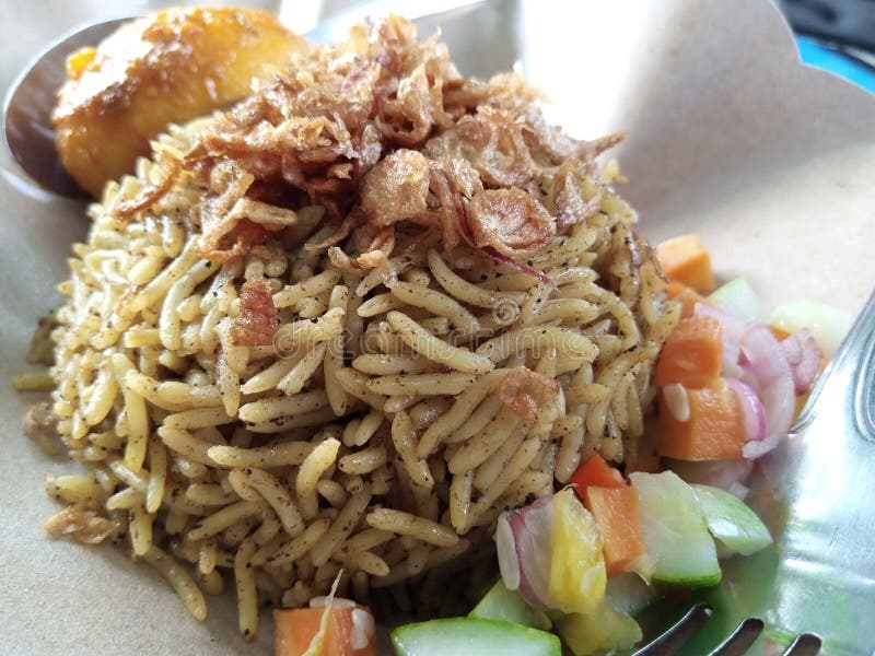 One Serving of Kebuli Rice with Egg Topping Stock Photo - Image of ...