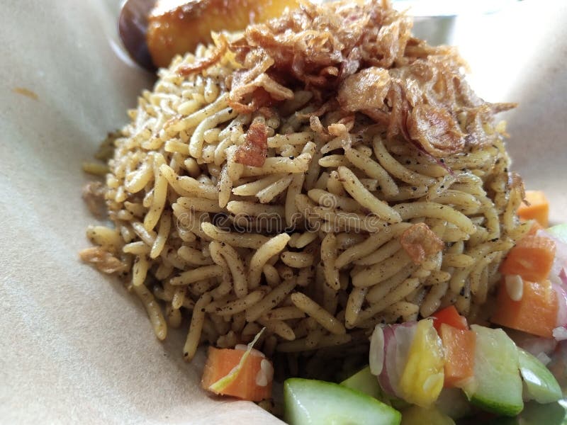 One Serving of Kebuli Rice with Egg Topping Stock Photo - Image of meal ...