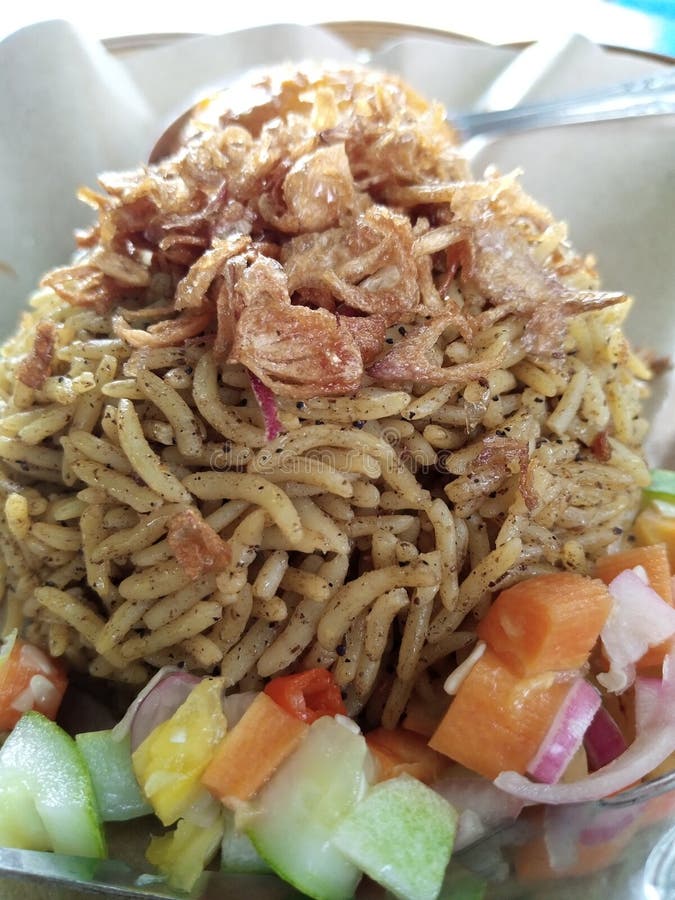 One Serving of Kebuli Rice with Egg Topping Stock Image - Image of ...