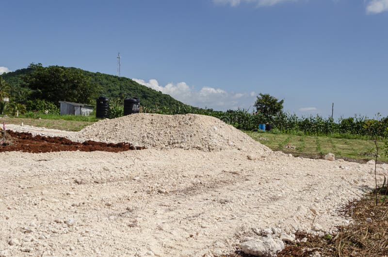 Marl Material for Road Surfacing Stock Photo - Image of land, brigh ...