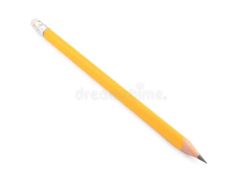 One Sharp Graphite Pencil Isolated on White Stock Image - Image of ...