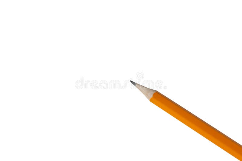 One Sharp Yellow Simple Pencil on a White Background Stock Photo ...