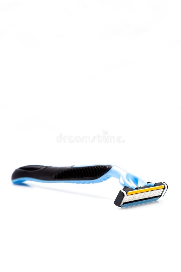 One Shaving Razor Profile View Isolated on a White Background Stock ...