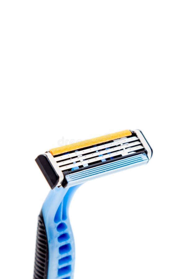 One Shaving Razor Profile View Isolated On A White Background Stock ...