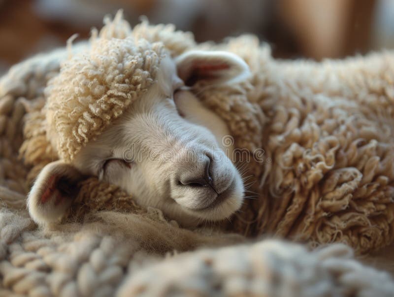 One Sheep from Flock Separates and Winks at Sleeping Person Stock Photo ...