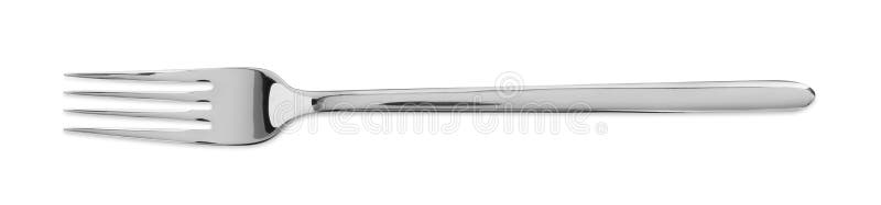 One Shiny Metal Fork Isolated on White, Top View Stock Photo - Image of ...