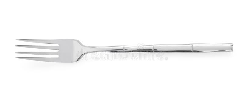One Shiny Metal Fork Isolated on White, Top View Stock Image - Image of ...