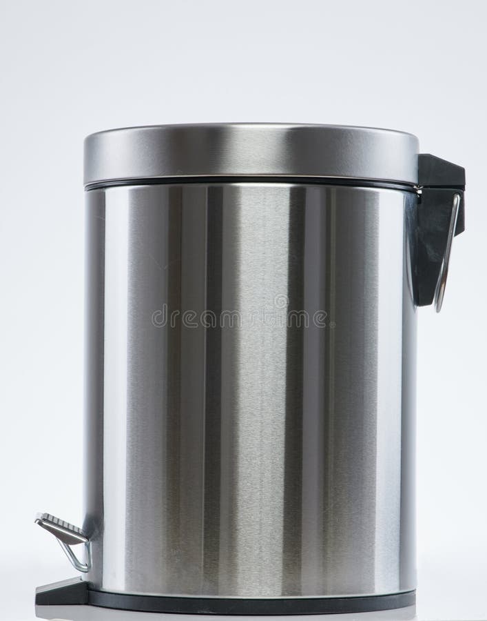 One shiny waste bin stock image. Image of metallic, silver - 166128161