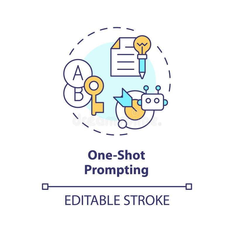 One Shot Prompting Multi Color Concept Icon Stock Vector - Illustration of strategy, chatbot ...