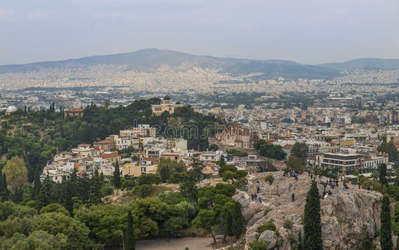 One Side on the Acropolis in Athens Stock Image - Image of city ...