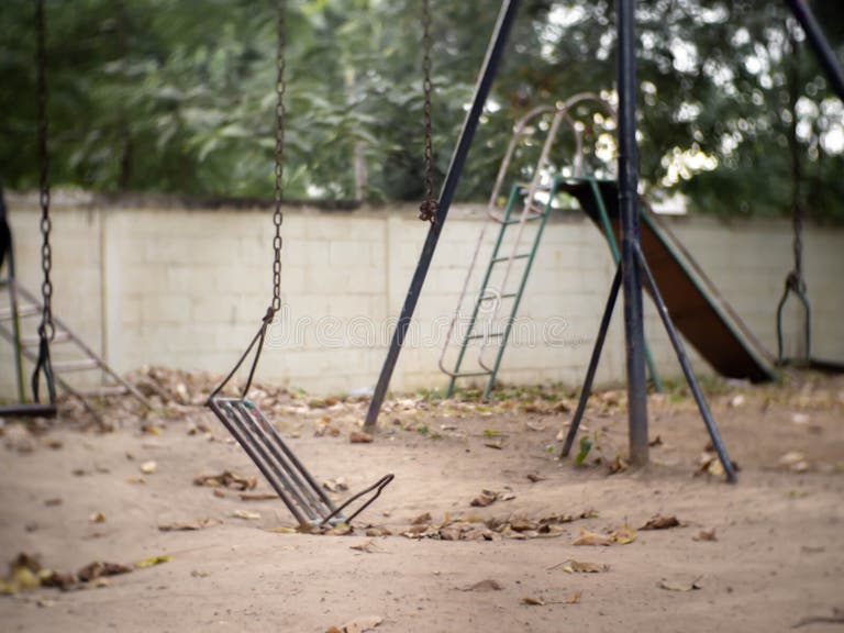 One Side of the Broken Iron Swing Stock Image - Image of concept ...
