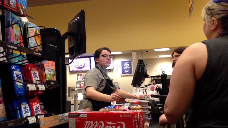 One Side of Check Out Counter Inside Safeway Store Stock Footage ...