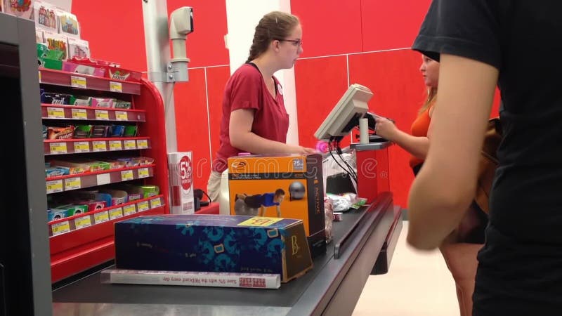One Side of Check Out Counter Inside Target Store Stock Footage - Video ...