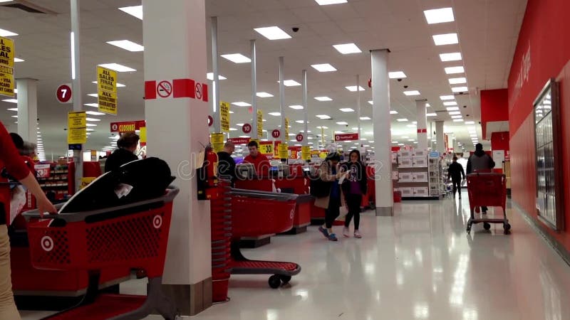 One Side of Check Out Counter Inside Target Store Stock Footage - Video ...
