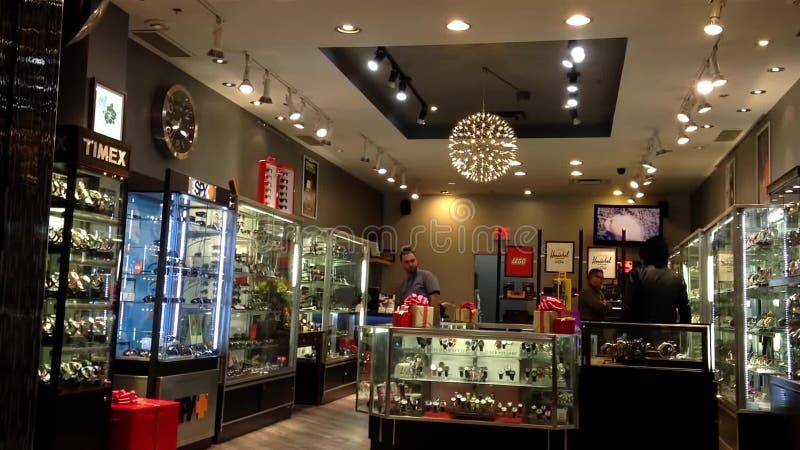 One Side of Clock and Watch Store Stock Footage - Video of fashion ...