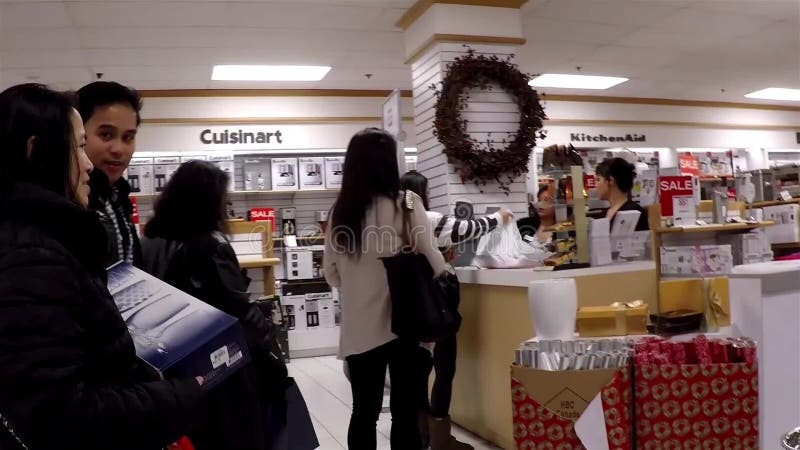 One Side of Customer Line Up for Paying Stuff at Service Counter Inside ...