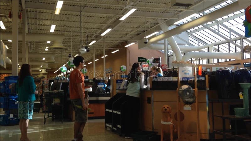 One Side of Customer Line Up for Paying Stuff at Service Counter Inside ...