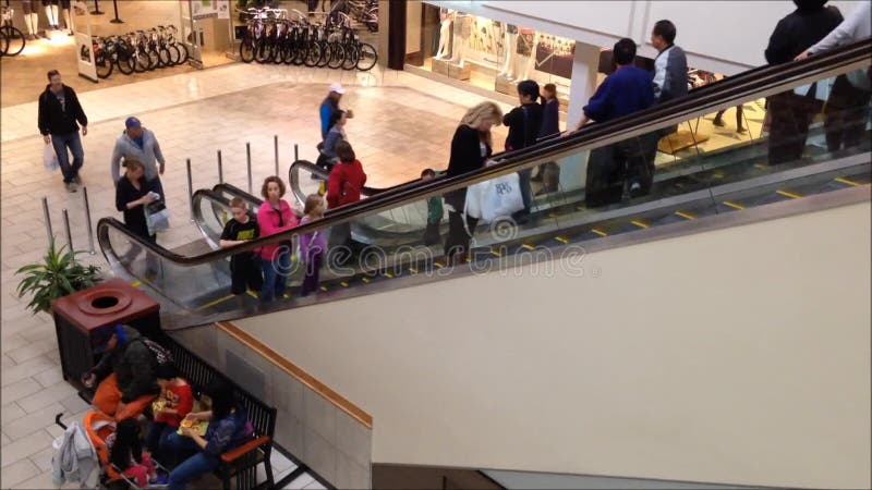 One Side of People in Fast Motion Moving Escalator Stock Video - Video ...