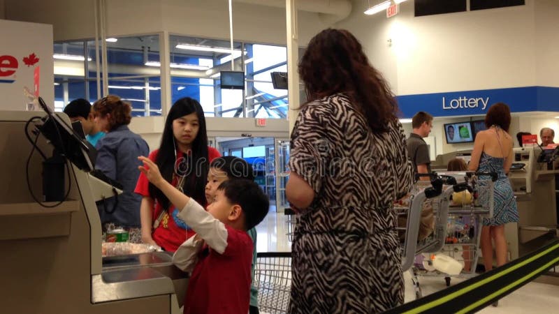 One Side of Check Out Counter Stock Video - Video of service, enjoyment ...