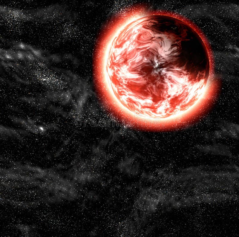 One Side Shadow of Planet. Cosmos Sky Backgrounds Stock Illustration ...