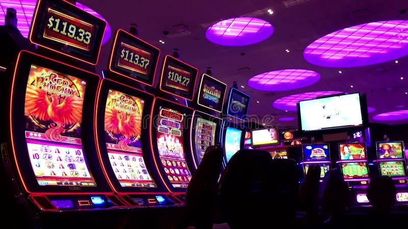 One Side of Slot Machines Inside Hard Rock Casino Stock Footage - Video ...