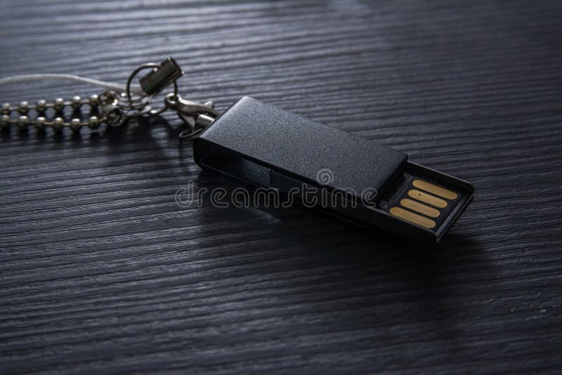 One Side USB Stick Flash Drive Desk Office Black Contrast Stock Image ...