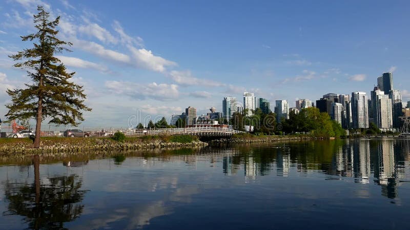One Side View of the Vancouver Downtown Skyline Stock Video - Video of ...
