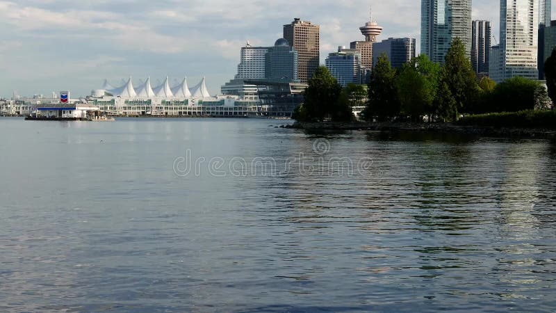 One Side View of the Vancouver Downtown Skyline Stock Video - Video of ...