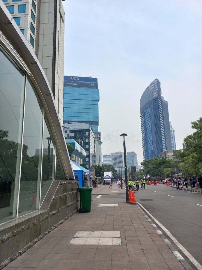 One Side Walk on the City at Noon Editorial Stock Image - Image of ...